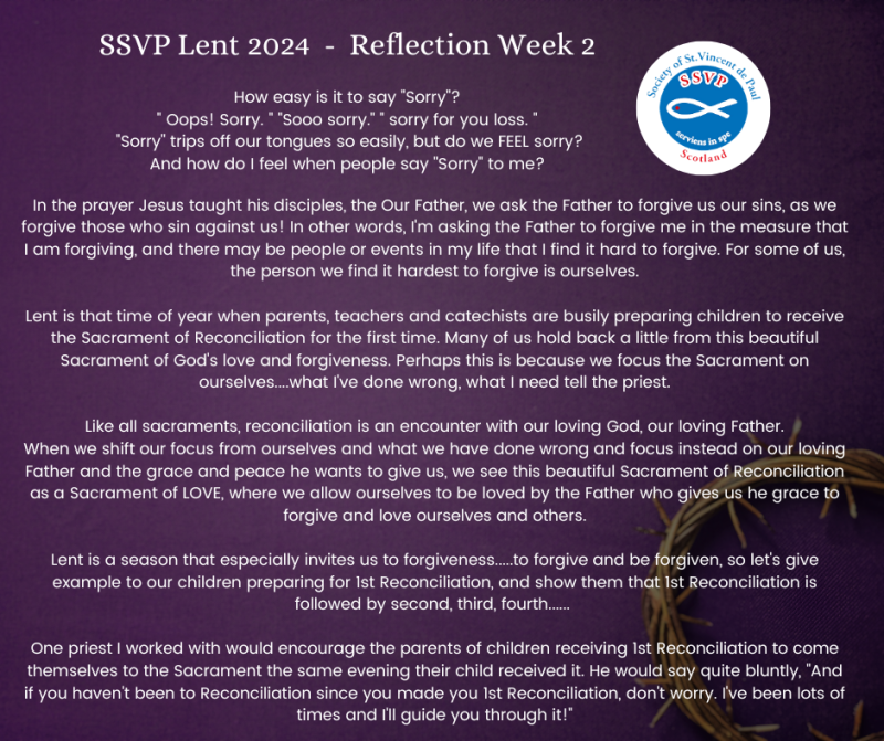 Lent 2024 - Reflection Two - SSVP Scotland